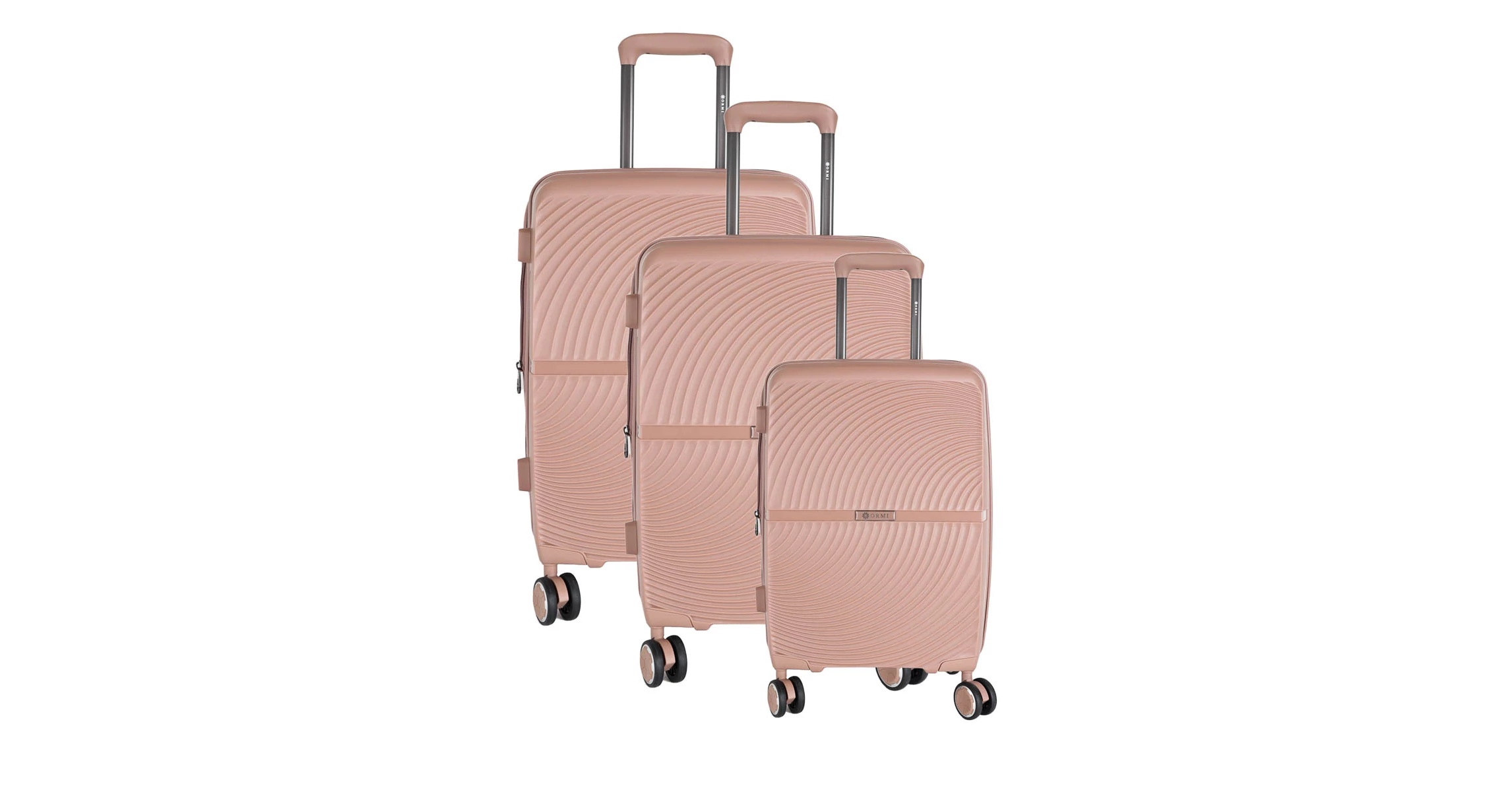 ORMI Set Troler Rigid Rosegold Cu Două Fermoare Extindere Spațiu