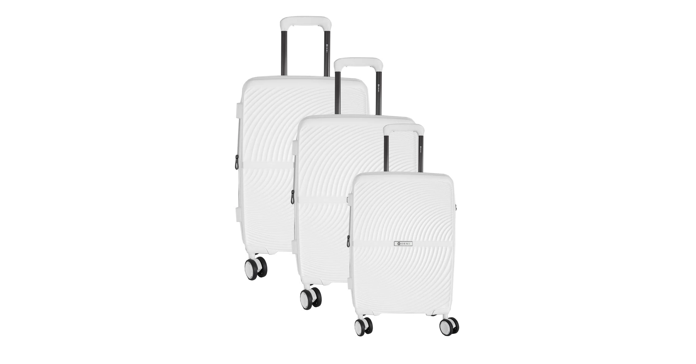 ORMI Set Troler Rigid Alb Cu Două Fermoare Extindere Spațiu