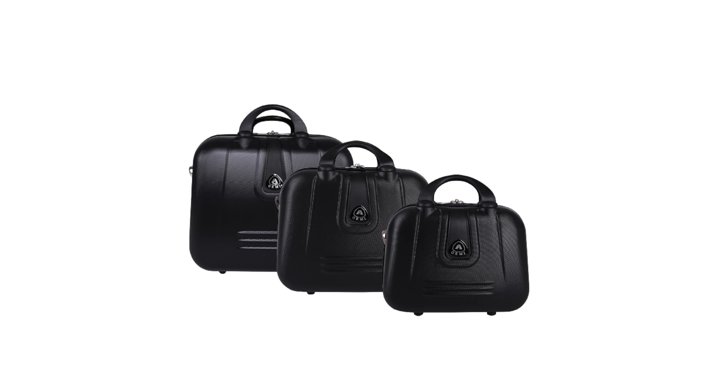 ORMI Set Valize Negre Cu Perete Rigid Cu Atașare la Troler Dimensiune ...