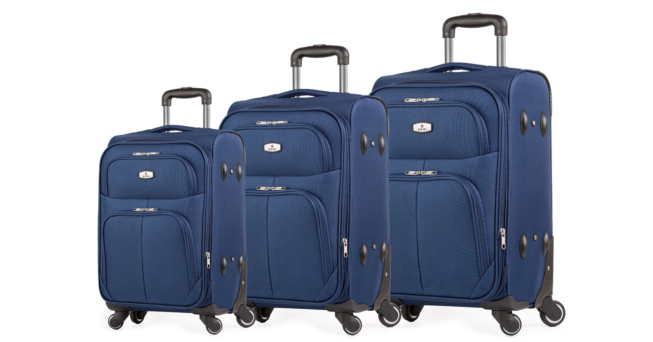 Set De Valize Cu Pereți Moi Din 3 Piese Culoare Albastru Închis ...