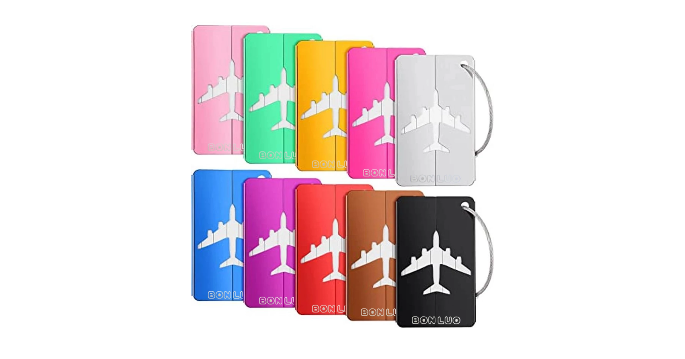 Bonluo Plăcuță Identificare Bagaj Cu Model Avion Roz