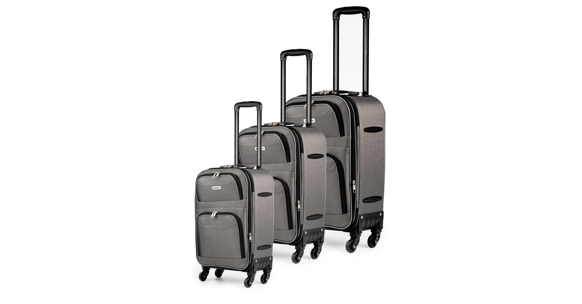 Hachi Set Troler Gri Cu Funcție Spațiu Extensibil ( 3buc)