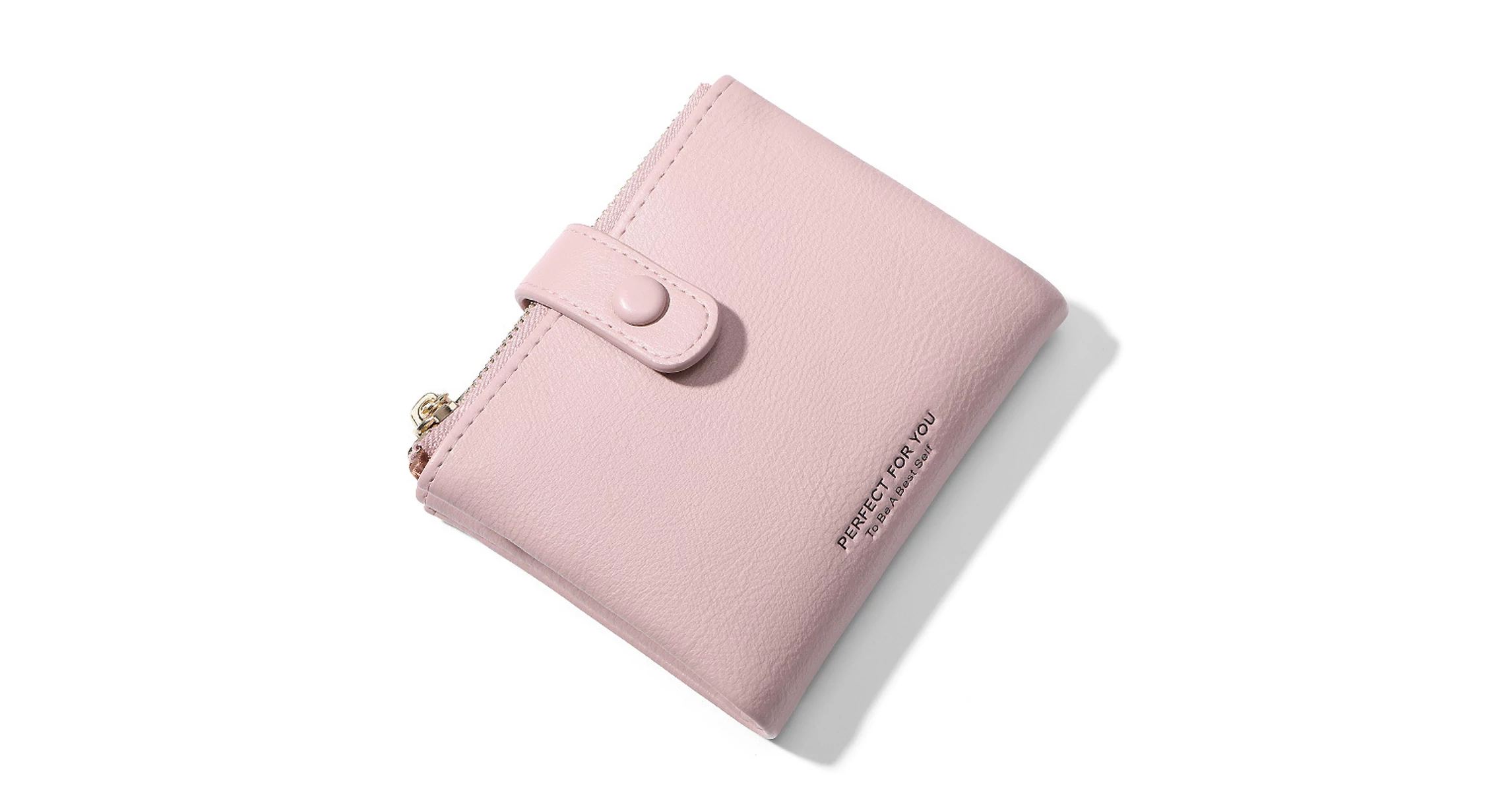 Portofel Dama Compact Roz Bonluo Din PU Ultra Ușor 9*11*2,5cm