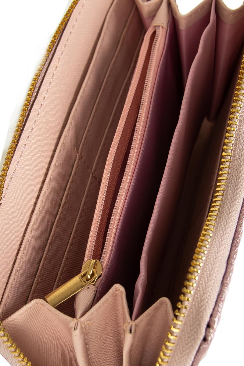 D.D.DAS Portofel Damă Roz/Argintiu cu Sclipici , Model Inimă ...